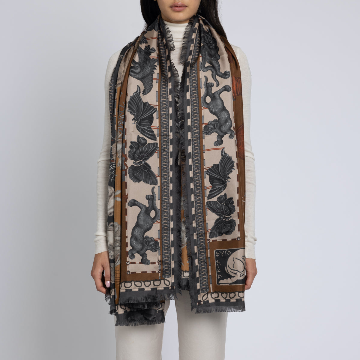 The Floating Rabbits Silk Twill Shawl Rectangle – Sabina Savage