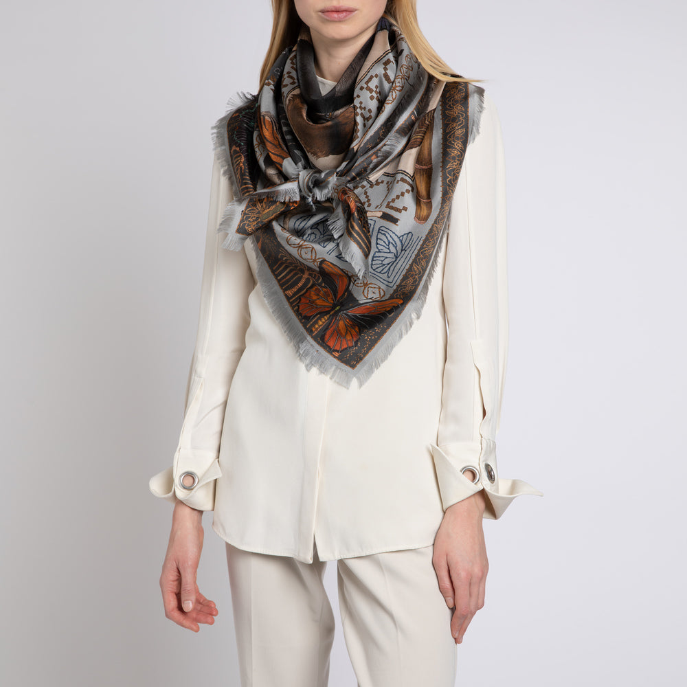 The Butterfly Panda Silk Twill Shawl 135 – Sabina Savage